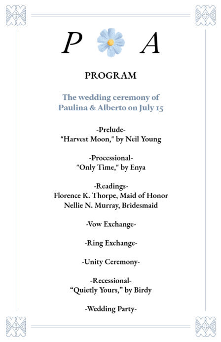 Placeit - Wedding Program Maker Featuring a Minimalist Frame