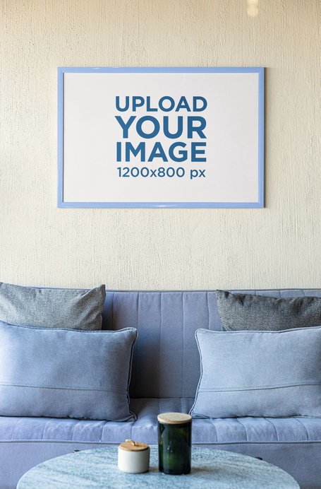 Placeit - Photo Frame Mockup Featuring a Stylish Living Room