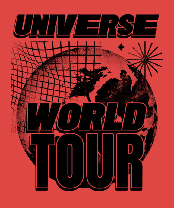 Placeit - Front T-Shirt Design Template with Foodies' World Tour-Style ...