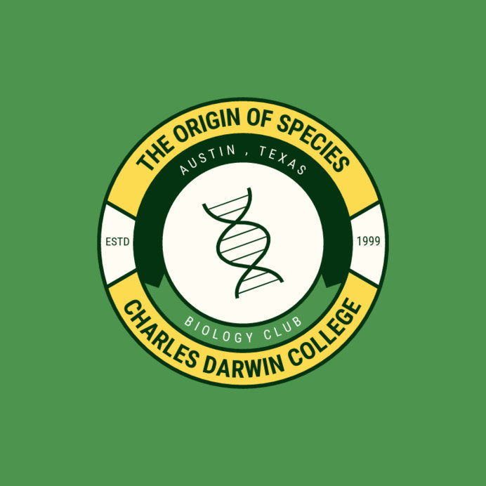 Placeit - Online Logo Maker Featuring a DNA Icon for a Biology Club