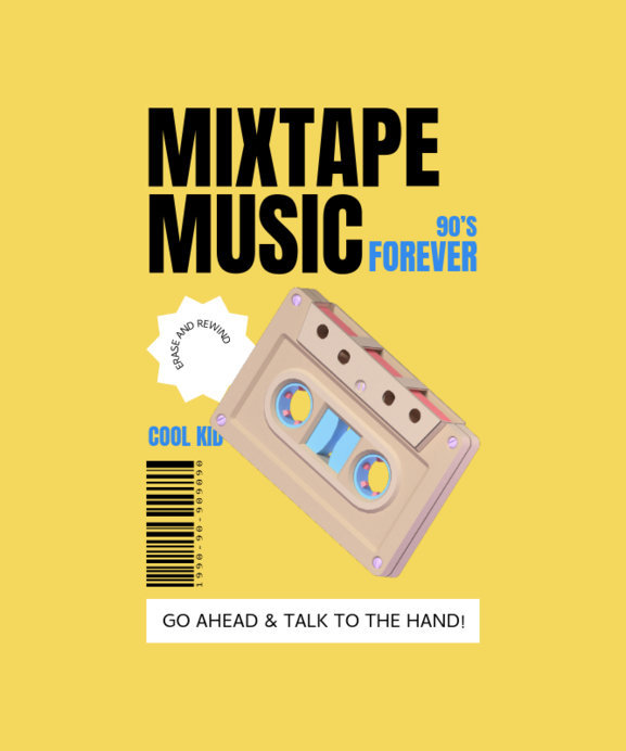 Placeit - 90's-Inspired T-Shirt Design Creator Featuring a 3D Cassette