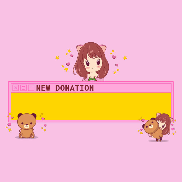 Placeit - Twitch Alert Box Maker for New Donations Featuring Cute Graphics