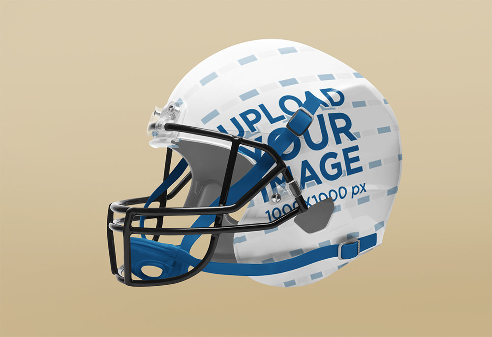 Placeit - Mockup of a Sublimated Football Helmet Lying on a ...