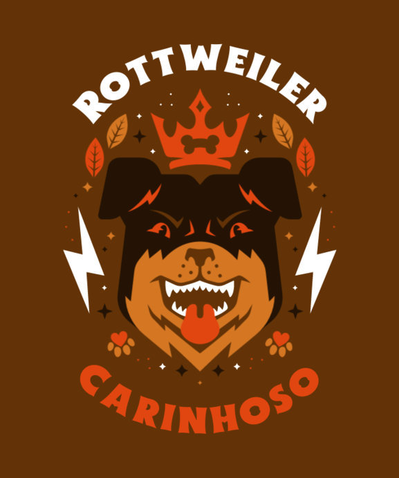 Placeit - T-Shirt Design Maker with a Rottweiler Illustration and a ...
