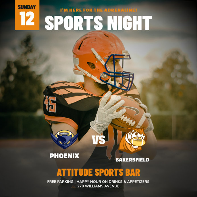 Placeit - Instagram Post Template for a Sports Bar's Happy Hour Ad