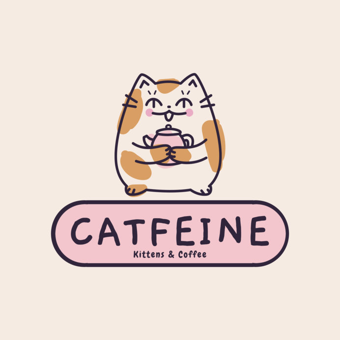 Placeit - Cute Cat Logo Maker for a Coffee Lounge