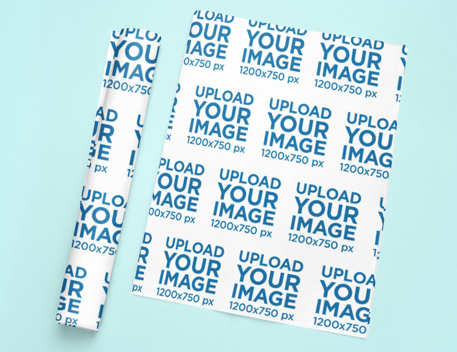 Placeit - Mockup of a Wrapping Paper Lying on a Customizable Backdrop