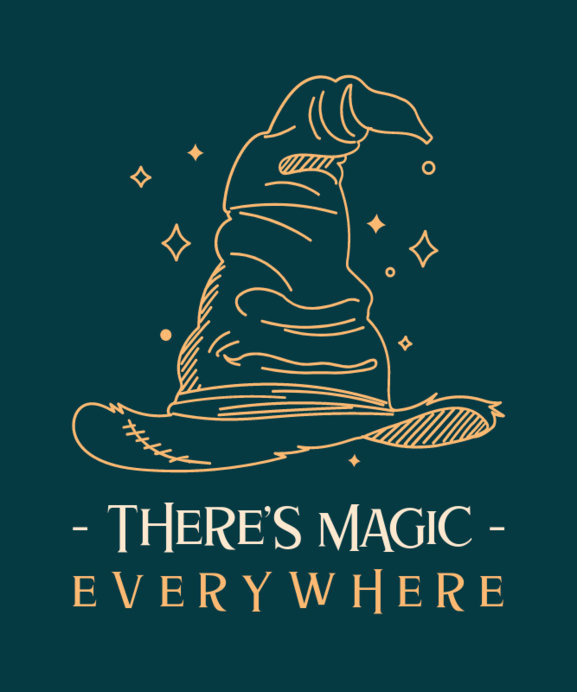 Placeit - Harry Potter-Inspired T-Shirt Design Creator with a Hat ...