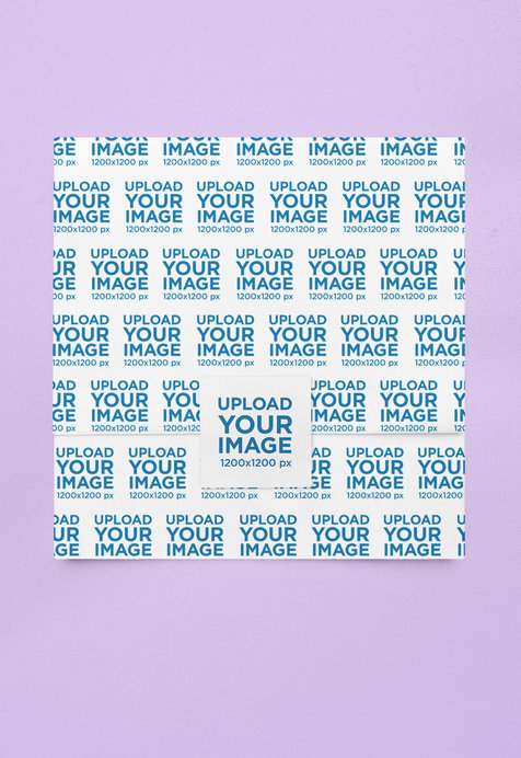 Placeit - Wrapping Paper Mockup Featuring a Squared Sticker