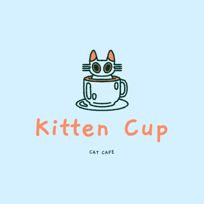 Placeit - Logo Creator for a Cat-Friendly Coffee Place with a Kitten ...