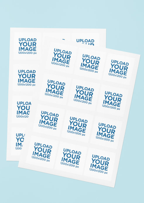 Placeit - Mockup of Two Branding Sticker Pages Lying on a Customizable ...