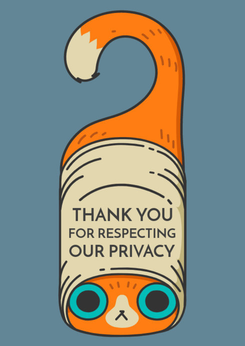 Placeit - Cat-Themed Door Hanger Design Maker Featuring a Privacy Quote