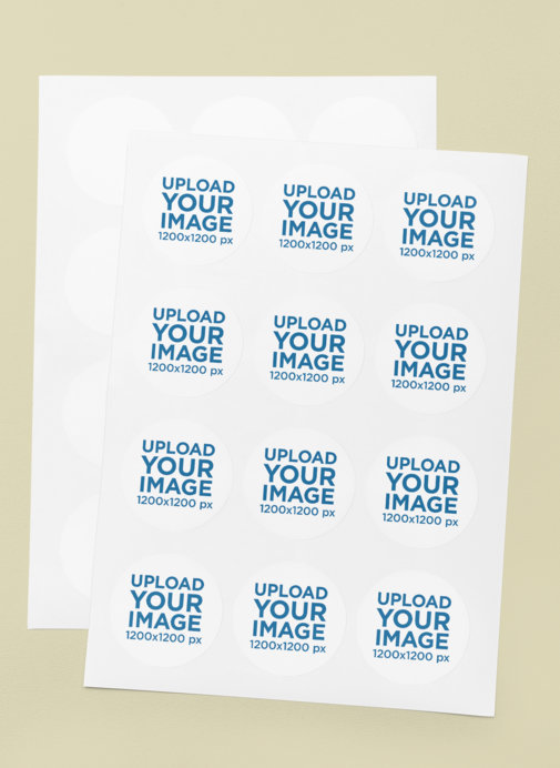 Placeit - Circular Stickers Mockup Featuring a Colorful Backdrop