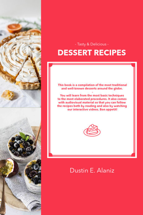 Placeit - Back Book Cover Generator Featuring a Desserts Theme