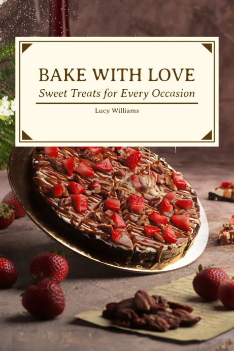 Placeit - Bakery Book Cover Generator Featuring a Cake Picture