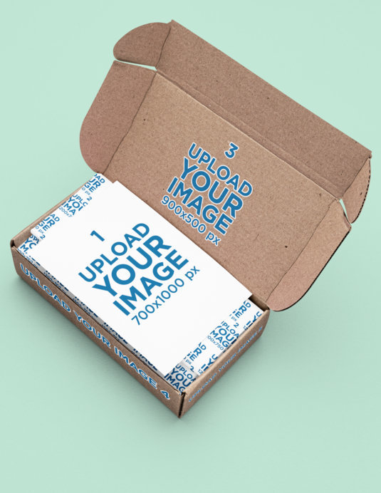 Placeit - Mockup of a Box Full of Greeting Cards