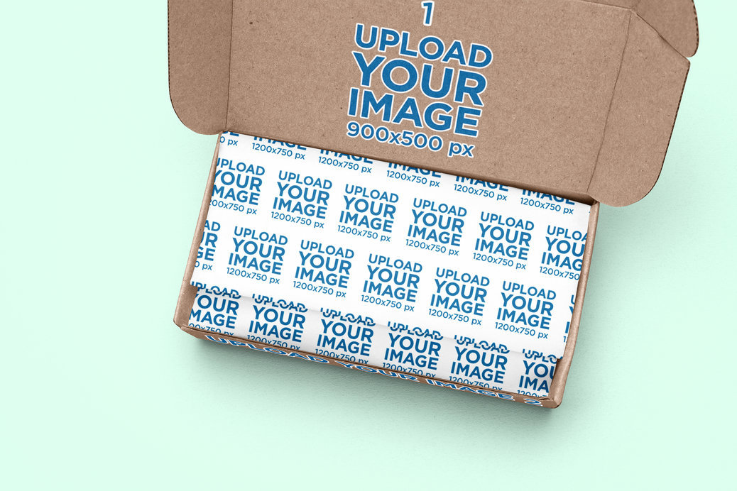 Placeit - Branding Mockup Featuring a Box With Wrapping Paper