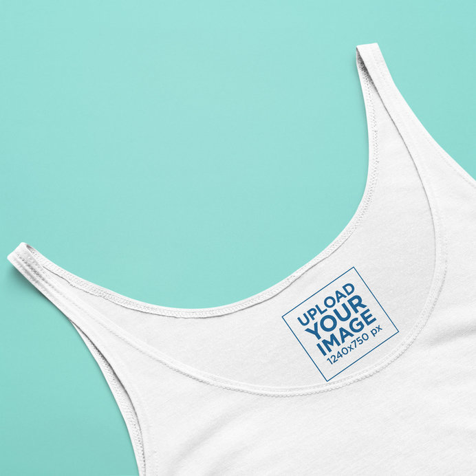 Placeit - Clothing Label Mockup Featuring a Tank Top