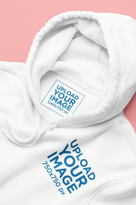 Placeit - Pullover Hoodie Mockup Featuring an Inside Clothing Label