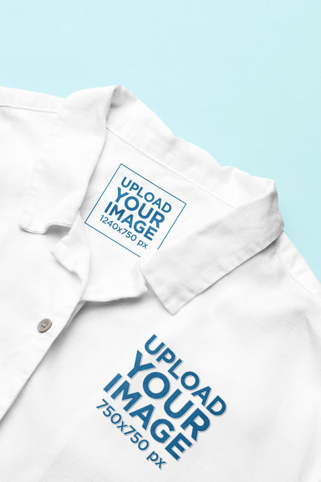 Placeit - Mockup of an Embroidered Button-Up Shirt Featuring an Inside ...