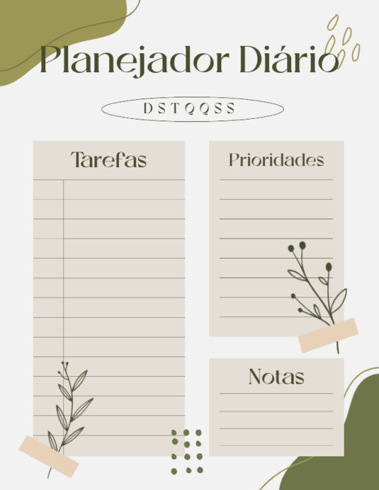 Placeit - Cute Planner Template Featuring Branch Doodles