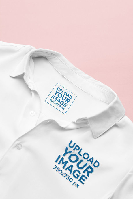 Placeit - Mockup of a Button-Up Shirt with a Customizable Inside Label