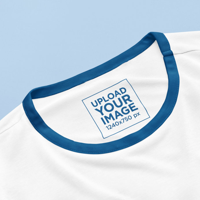 Placeit - Inside Clothing Label Mockup Featuring a Ringer T-Shirt
