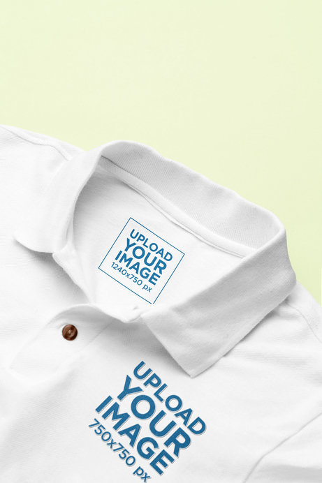 Placeit - Polo Shirt Mockup Featuring an Inside Clothing Label and a ...