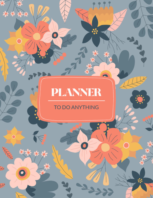 Placeit - Planner Cover Maker Featuring a Colorful Flower Pattern