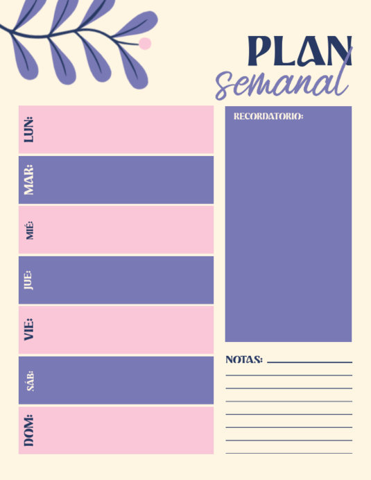 Placeit - Illustrated Weekly Planner Design Creator with Colorful Blocks