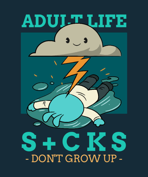 Placeit - Ironic T-Shirt Design Template Featuring a Pessimistic Theme