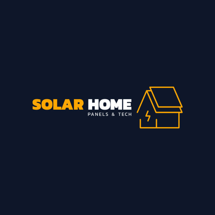 Placeit - Solar Panels Company Online Logo Maker Featuring a House Graphic