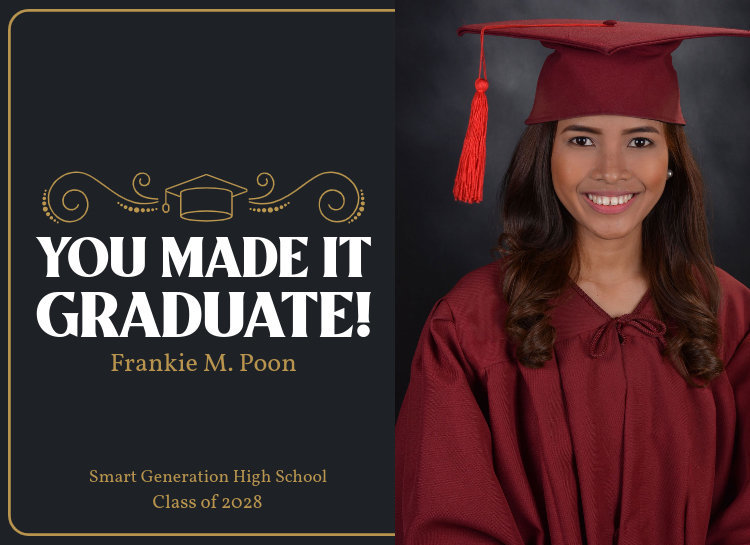 Placeit - Greeting Card Template With a Sweet Message for Graduation