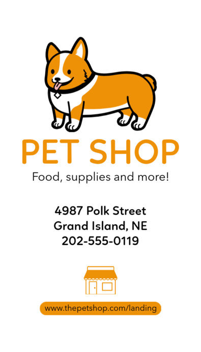 Placeit - Pet Shop Vertical Business Card Template