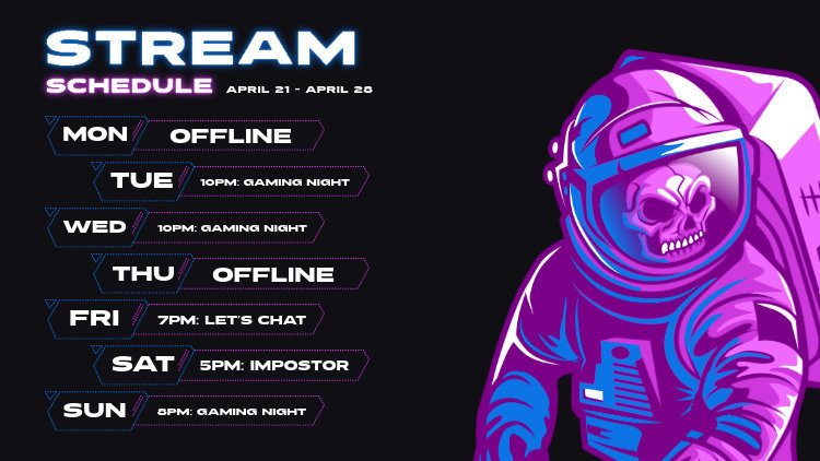 Placeit - Twitch Screen Design Maker with an Astronaut Graphic for a ...
