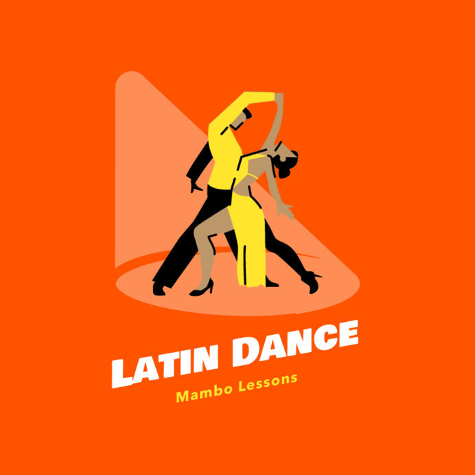 Placeit - Latin Rhythms Academy Logo Maker Featuring a Dancing Couple