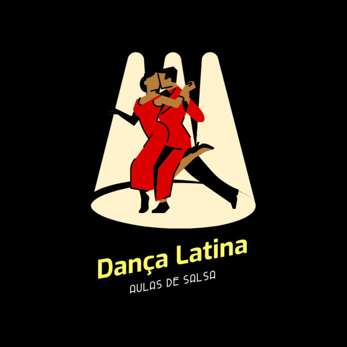 Placeit - Salsa Dancing Academy Logo Template with an Illustrated Couple
