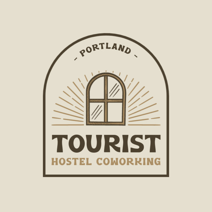 Placeit - Travel-Themed Logo Maker for a Hostel and Coworking Establishment