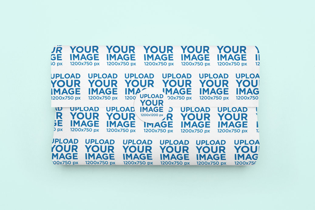 Placeit - Mockup of Wrapping Paper With a Circular Sticker