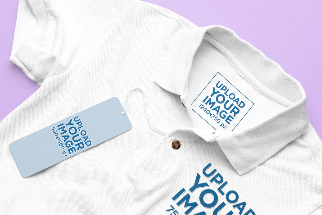 Placeit - Polo Shirt Mockup Featuring a Brand Tag and an Inside ...