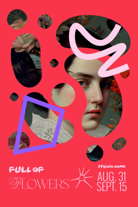 Placeit - Floral Art Print Creator Featuring an Abstract Theme