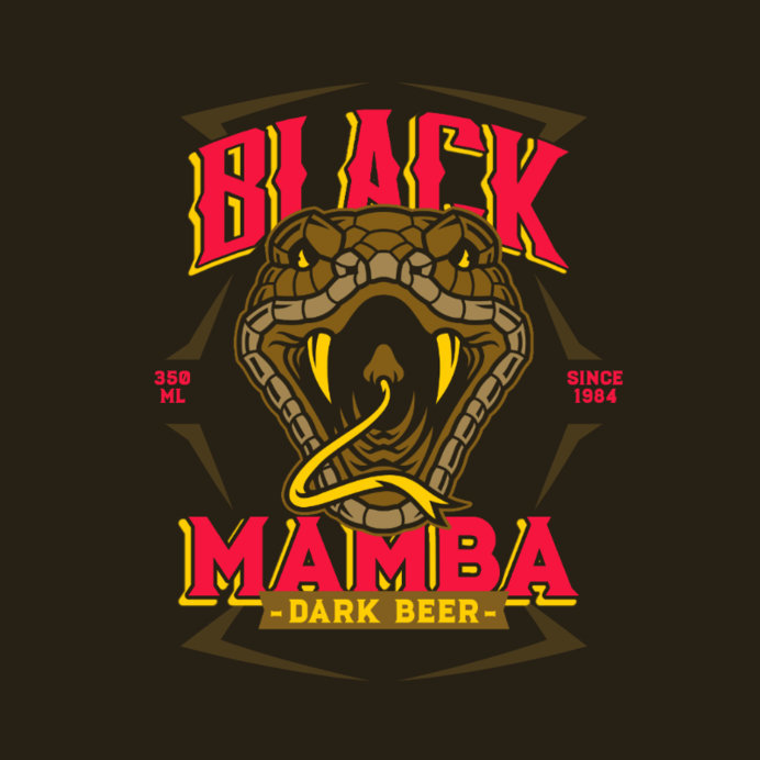 Placeit - Logo Maker for a Dark Beer Brand with a Black Mamba Graphic