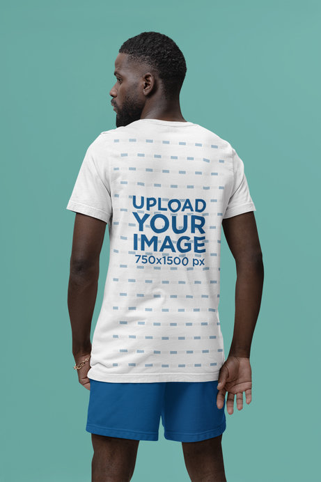 Placeit - Back-View Mockup of a Man Wearing a Bella Canvas T-Shirt