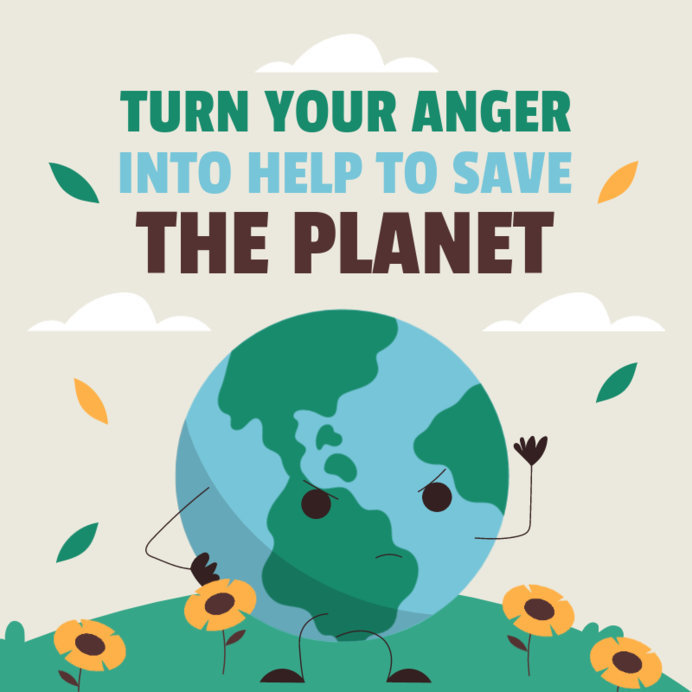 Placeit - Instagram Post Generator with an Angry Planet Earth Character