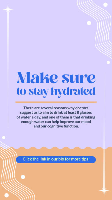 Placeit - Instagram Story Template Featuring Helpful Tips to Stay Hydrated