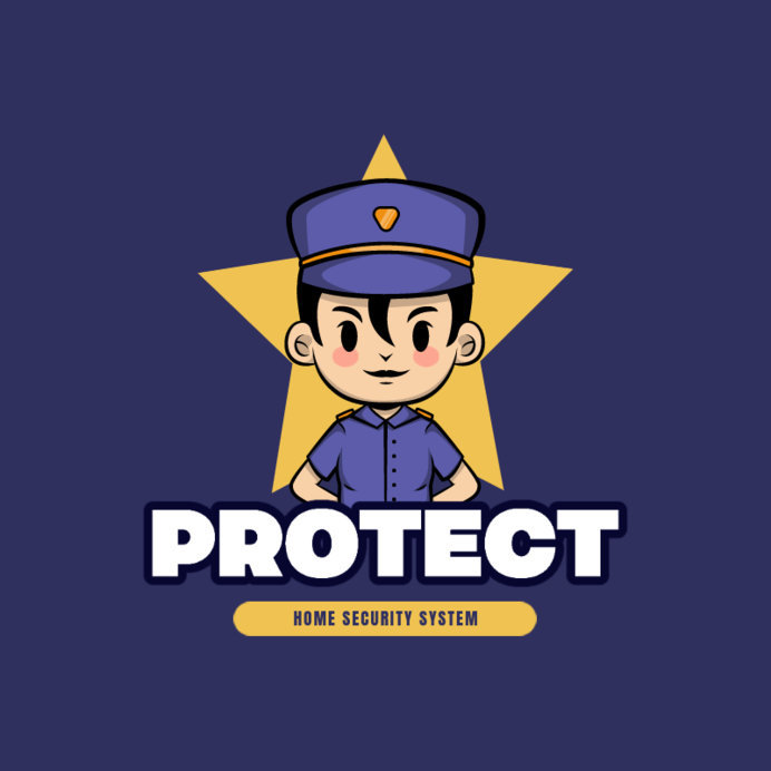 Placeit - Security Logo Template Featuring a Guardian Cop Illustration