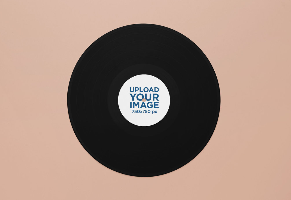 Placeit - Mockup of a Vinyl Record Against a Plain Background