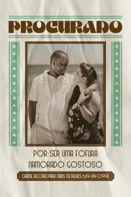 Placeit - Cute Wanted Poster Generator Featuring a Happy Couple Picture