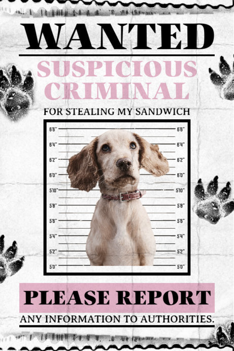 Placeit - Poster Generator Featuring a Cute Dog Photo and a Most Wanted ...