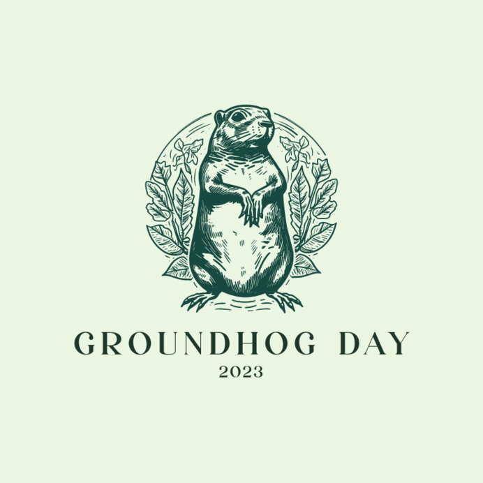 Placeit - Groundhog Day Logo Maker Featuring an Illustrated Rodent Animal
